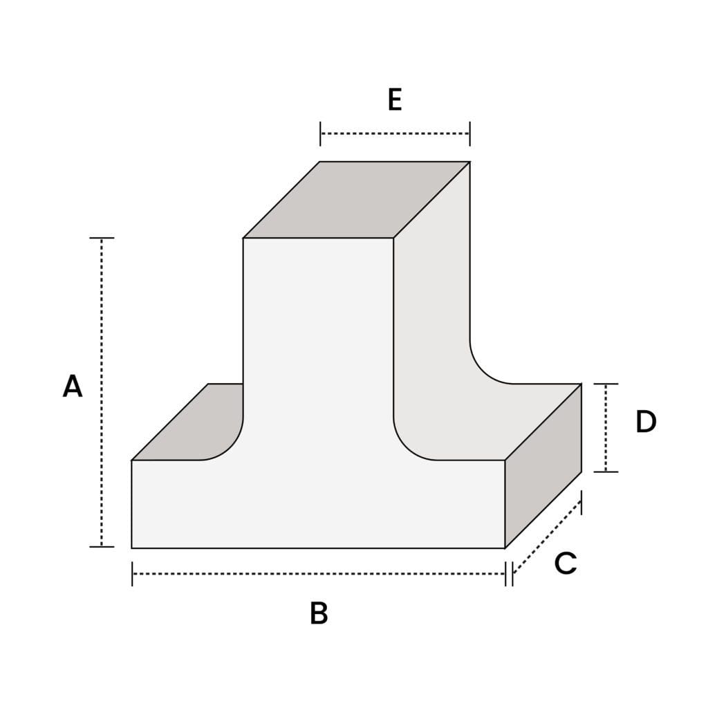 T Curved Shape Fibre Cushion | The Cushion Guys