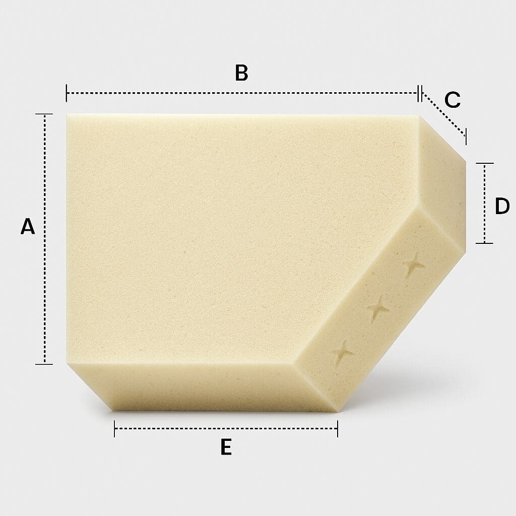 Clipped Bolster Foam Cushion Flipped | Custom Fit & UK Made