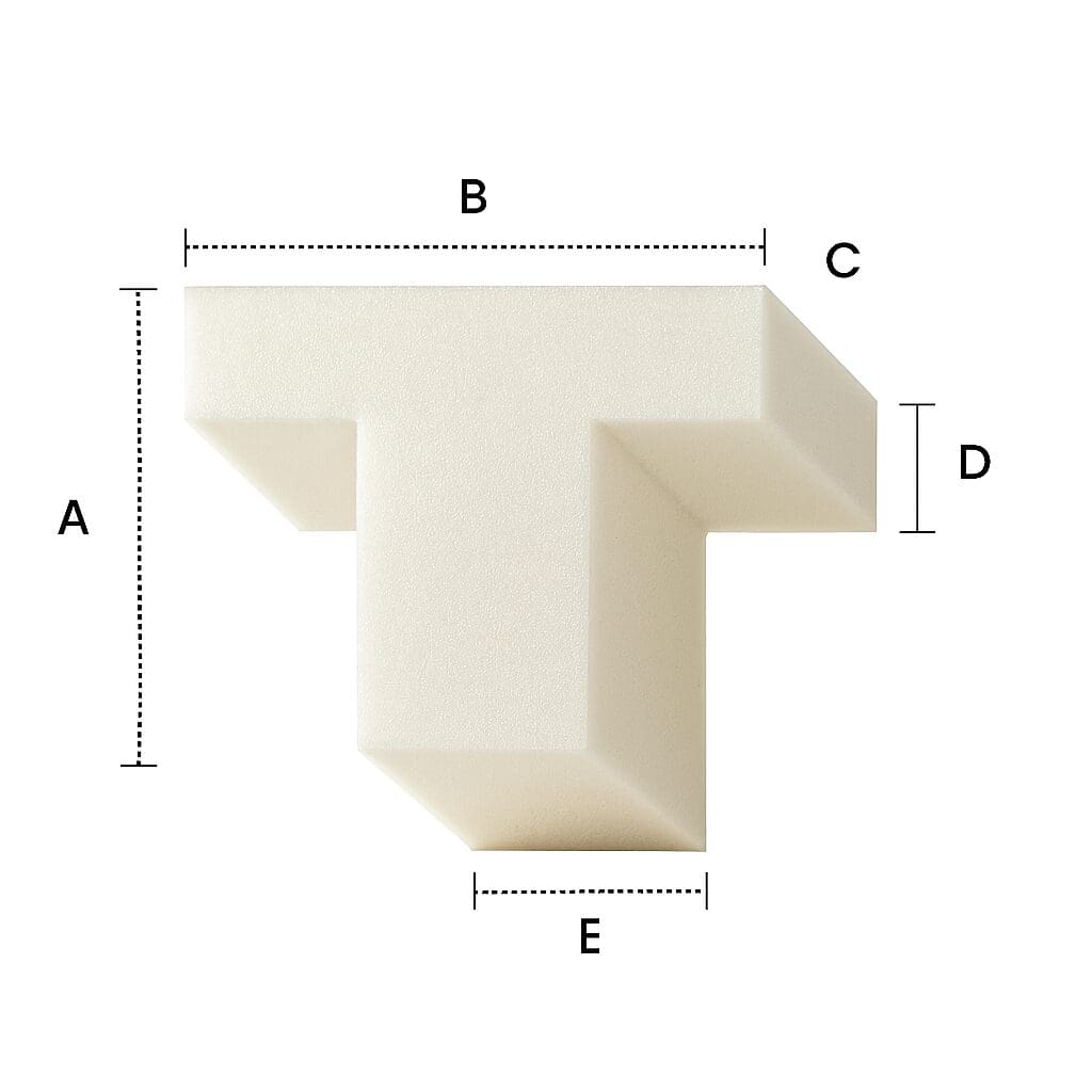 T Shape Foam Cushion - Flipped | The Cushion Guys